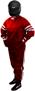 RJS Racer 5 Classic 2 Layer Red Jacket - SFI 3.2A/5 Rated FR Cotton ...